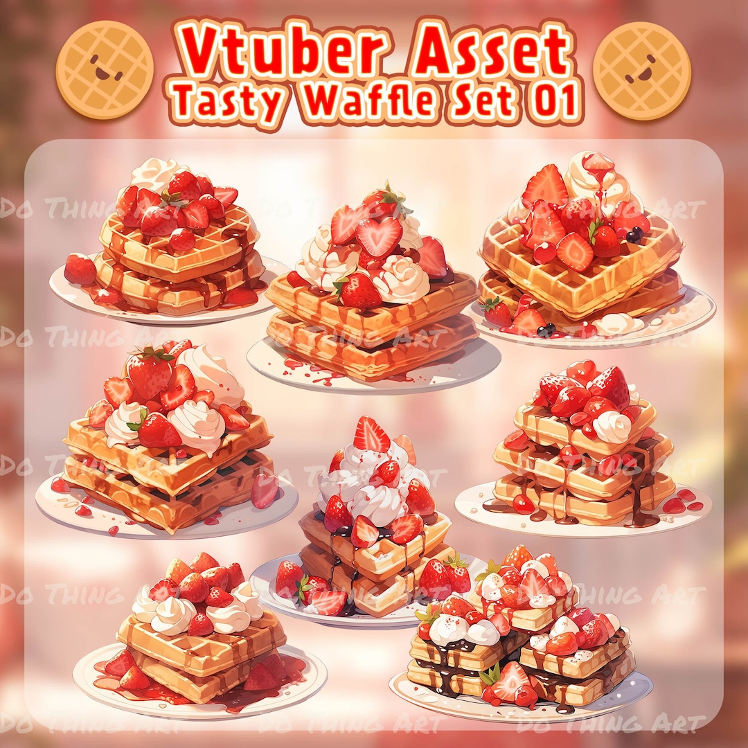 Vtuber Assets - Tasty Creamy Waffle Fruit | Pngtuber | Transparent ...