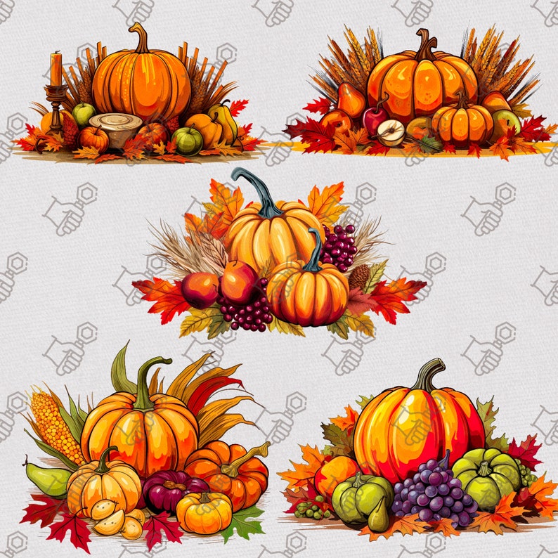 Thanksgiving Clipart | Harvest Clipart | Commercial Use | Watercolor ...