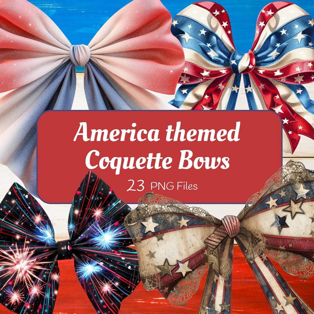 Coquette American Flag Png Coquette Bow, 4th of July Clipart, 4th of ...