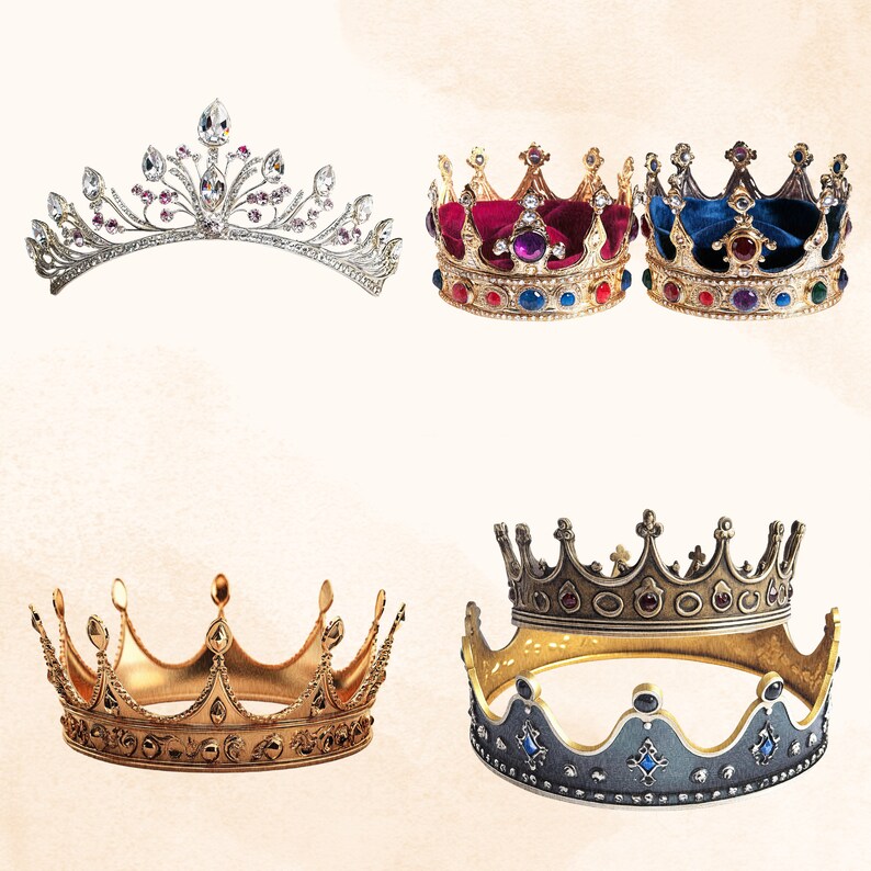 Crowns and Tiaras Clipart | Princess Crown PNG | Royal Crown Clipart ...
