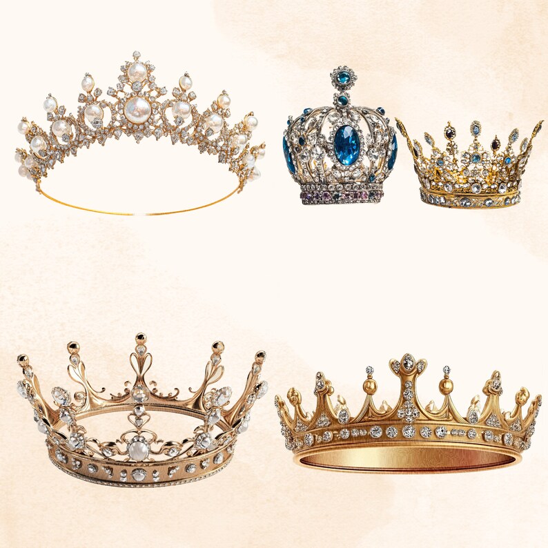 Crowns and Tiaras Clipart | Princess Crown PNG | Royal Crown Clipart ...