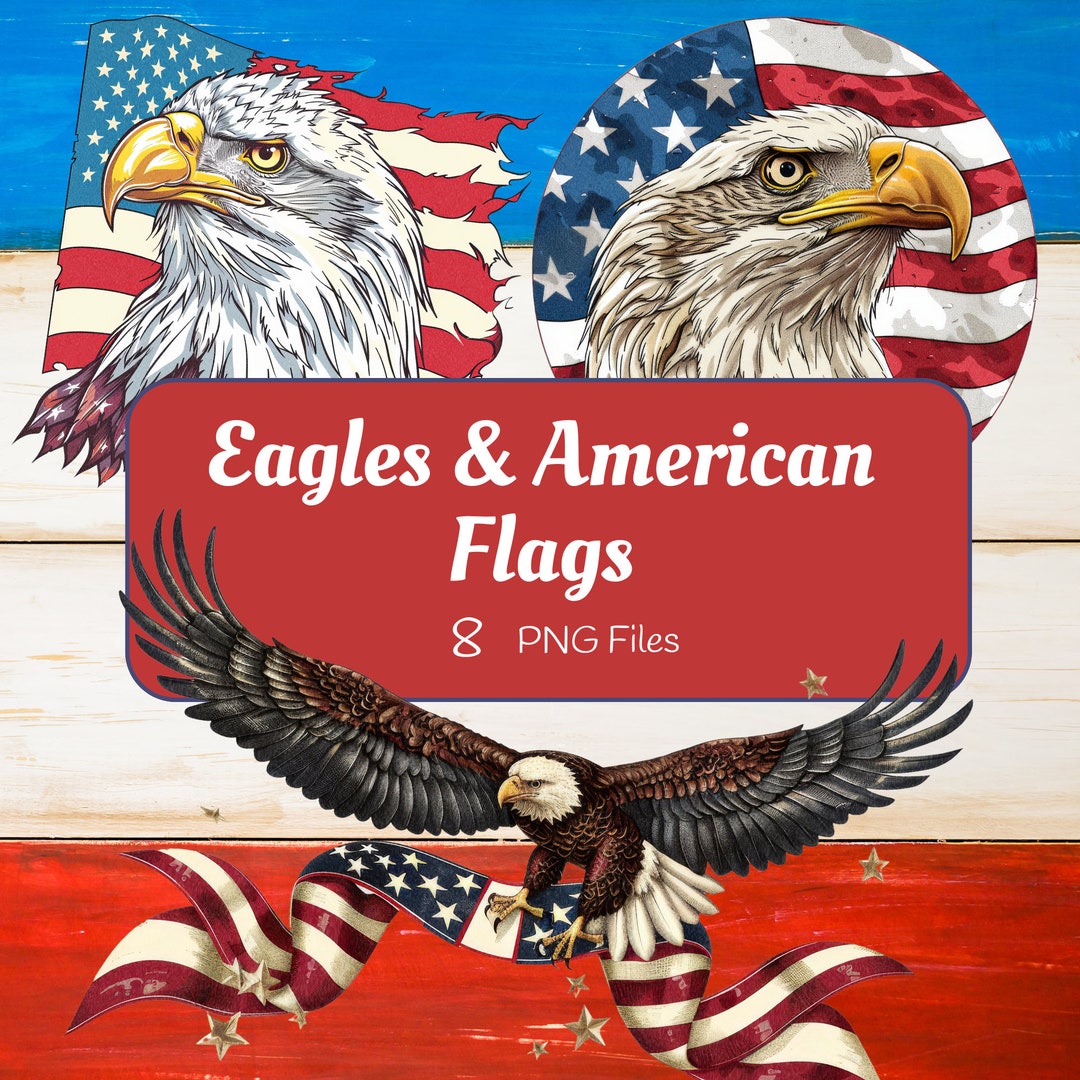 American Flag and Bald Eagle, 4th of July Png, American Flag Eagle ...