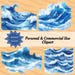 Watercolor Waves PNG, Beach Clipart, Ocean Wave Graphics, Digital ...