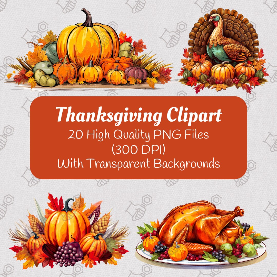 Thanksgiving Clipart | Harvest Clipart | Commercial Use | Watercolor ...