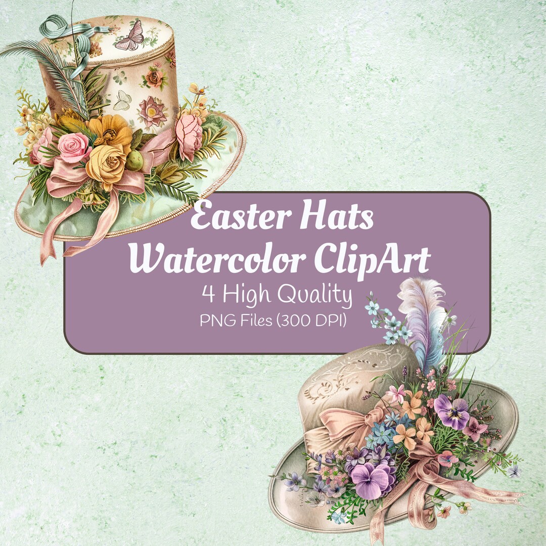 Easter Hat Clipart | Commercial Use | Easter Clipart | Decorative Hats ...