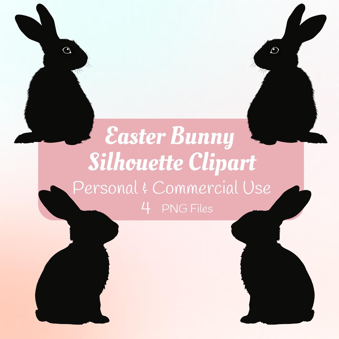 Easter Bunny Silhouette Clipart, Rabbit PNG, Easter Clipart, Easter ...