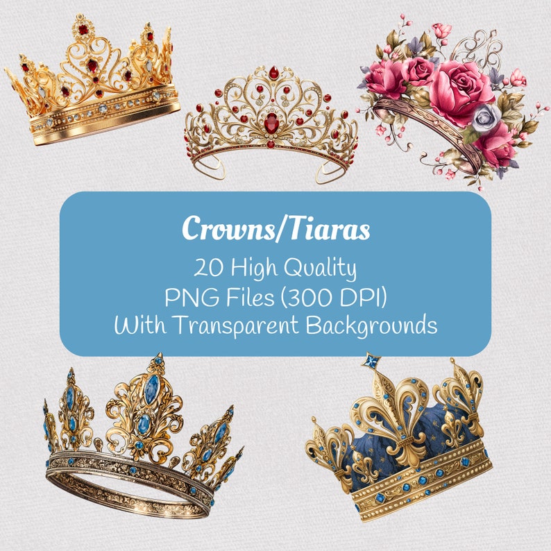 Crown Clipart | Princess Crowns | Tiara Png | Royal Crown | Fairytale ...