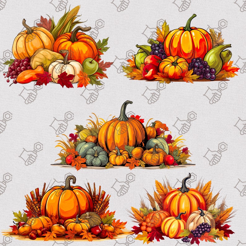 Thanksgiving Clipart | Harvest Clipart | Commercial Use | Watercolor ...