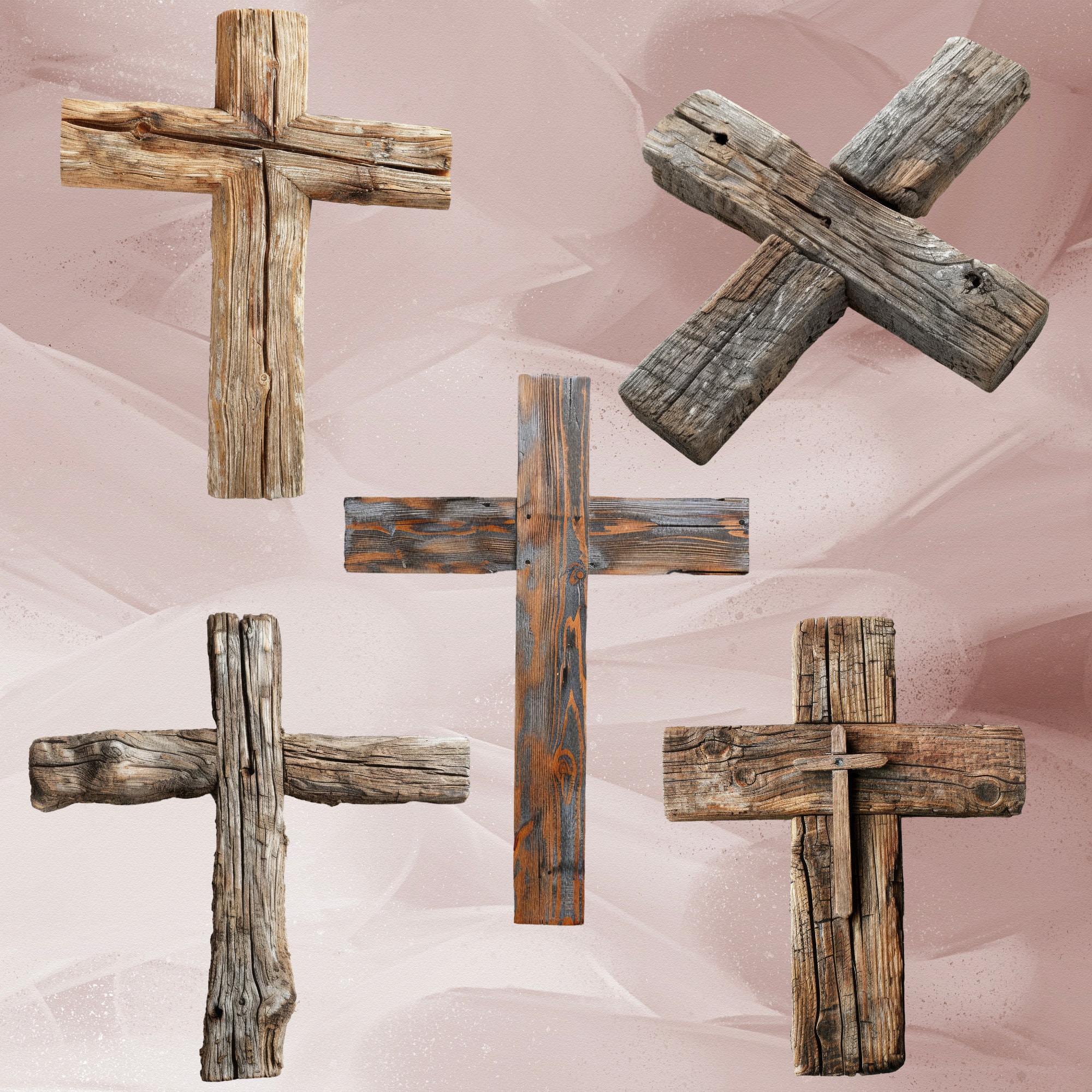 Wooden Rustic Crosses PNG | Christian Png | Instant Download ...