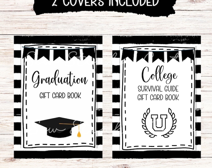 Printable Graduation Gift Card Book, Grad Survival Gift Card Book ...