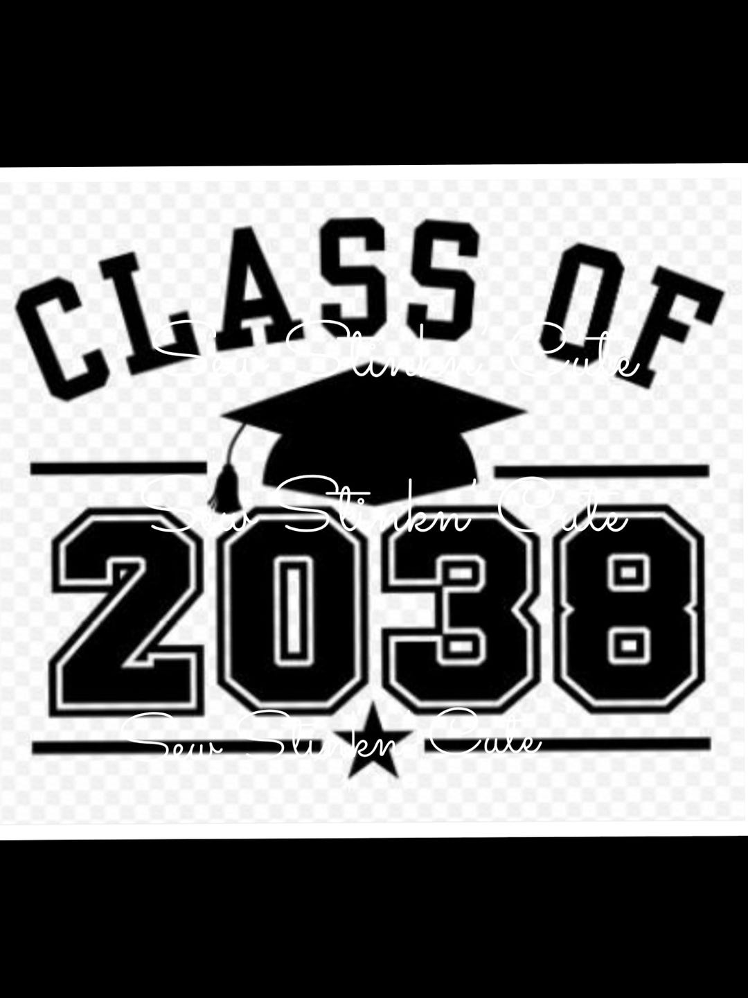 Class of 2038 Png, 2038 Graduation Png, First Day of School Digital ...