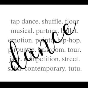 Dance PNG, Dance Typography Png, Dancing SVG, Dancing Sublimation ...