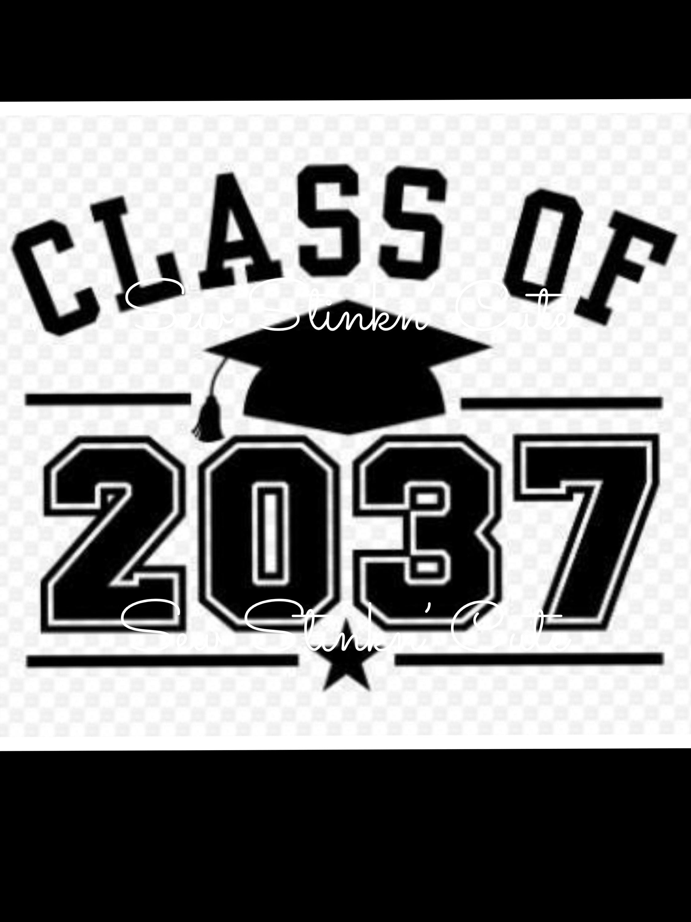 Class of 2037 Png, 2037 Graduation Png, First Day of School Digital ...