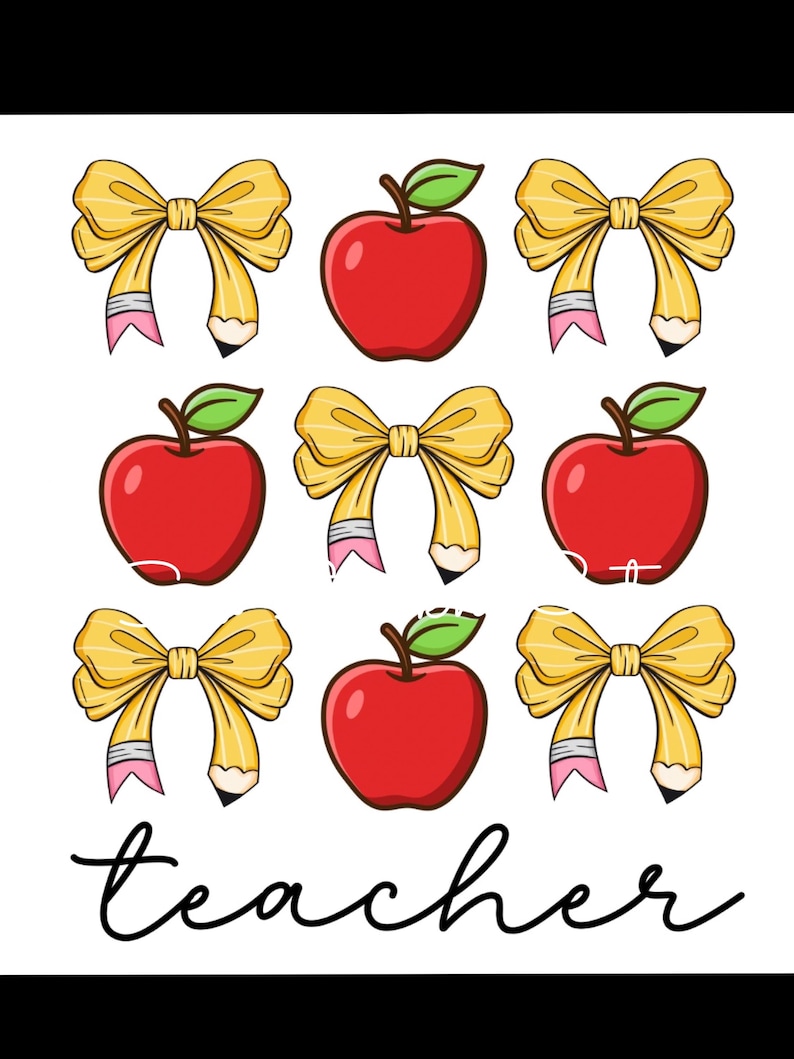 Coquette Teacher Png, Pencil Coquette Bow Png, Teacher Life, Teacher ...