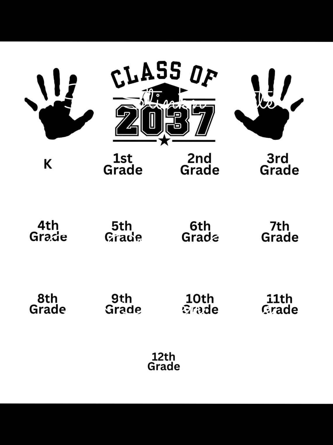 Class of 2037 Png, 2037 Graduation Png, First Day of School Digital ...