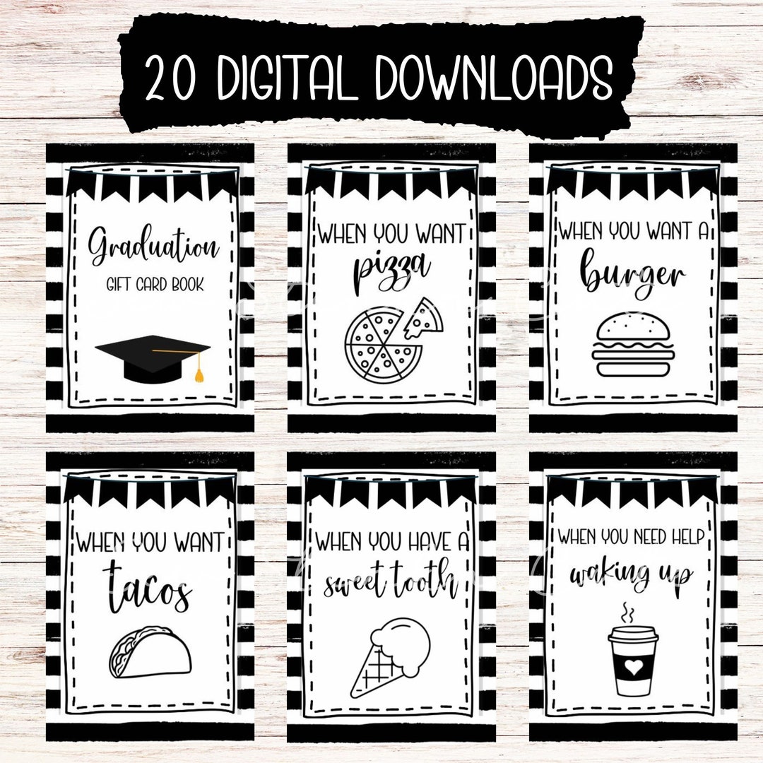 Gift Card Book for Graduation, Printable Gift Card Book, Graduation ...