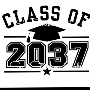 Class of 2037 Png, 2037 Graduation Png, First Day of School Digital ...