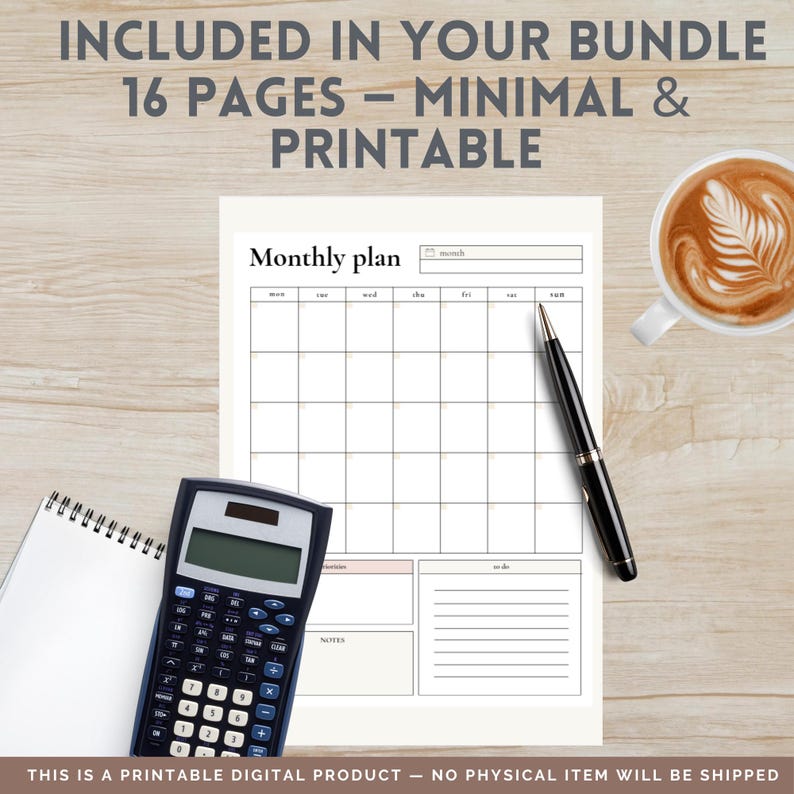 2026 Printable Planner Bundle • Minimalist Daily, Weekly, Monthly ...