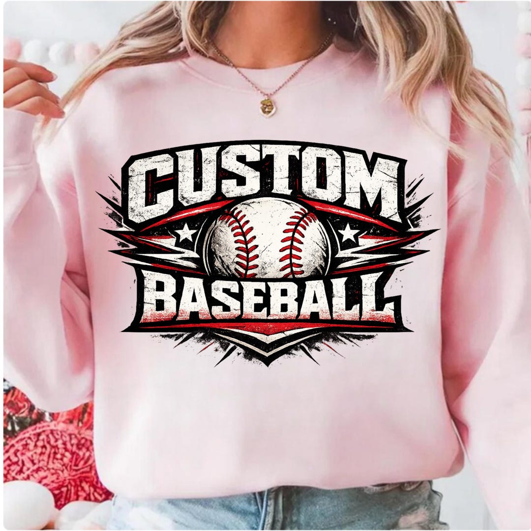 Custom Distressed Baseball Design, Vintage Sports Font (PNG SVG Digital ...