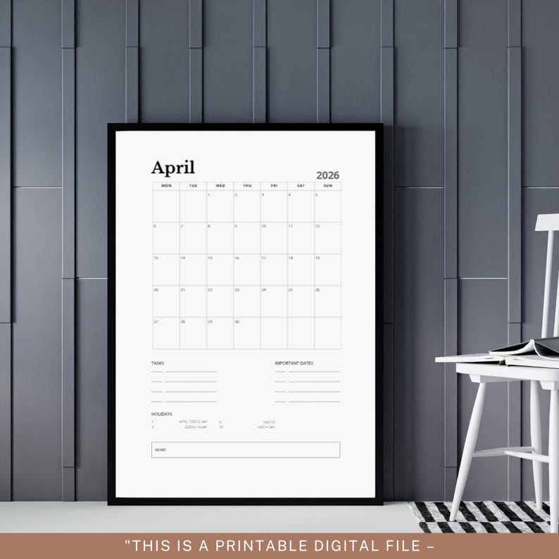 2026 Printable Monthly Calendar · 12-month Planner · 6 PDF Files ...