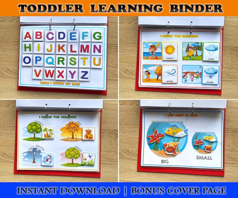 Preschool Learning Binder: Toddler Busy Book Printable (PDF Download A4 ...