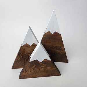 Wooden Mountain Display Desk Decor Alpine Art Office Gift Home Decor ...