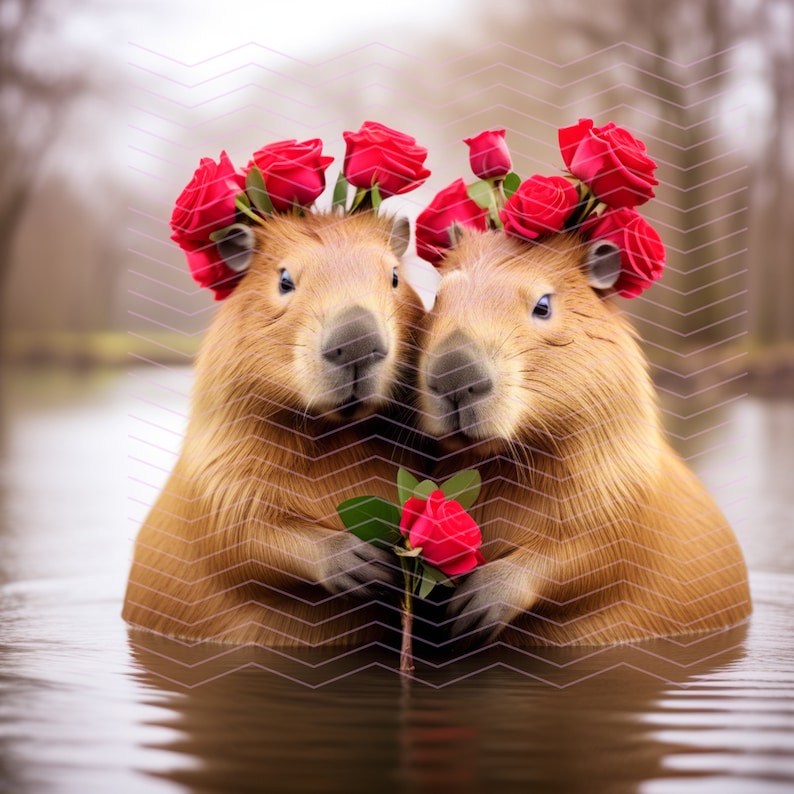 Capybara Valentines Day, Capybaras, Capybara Bundle, Capybara Image ...