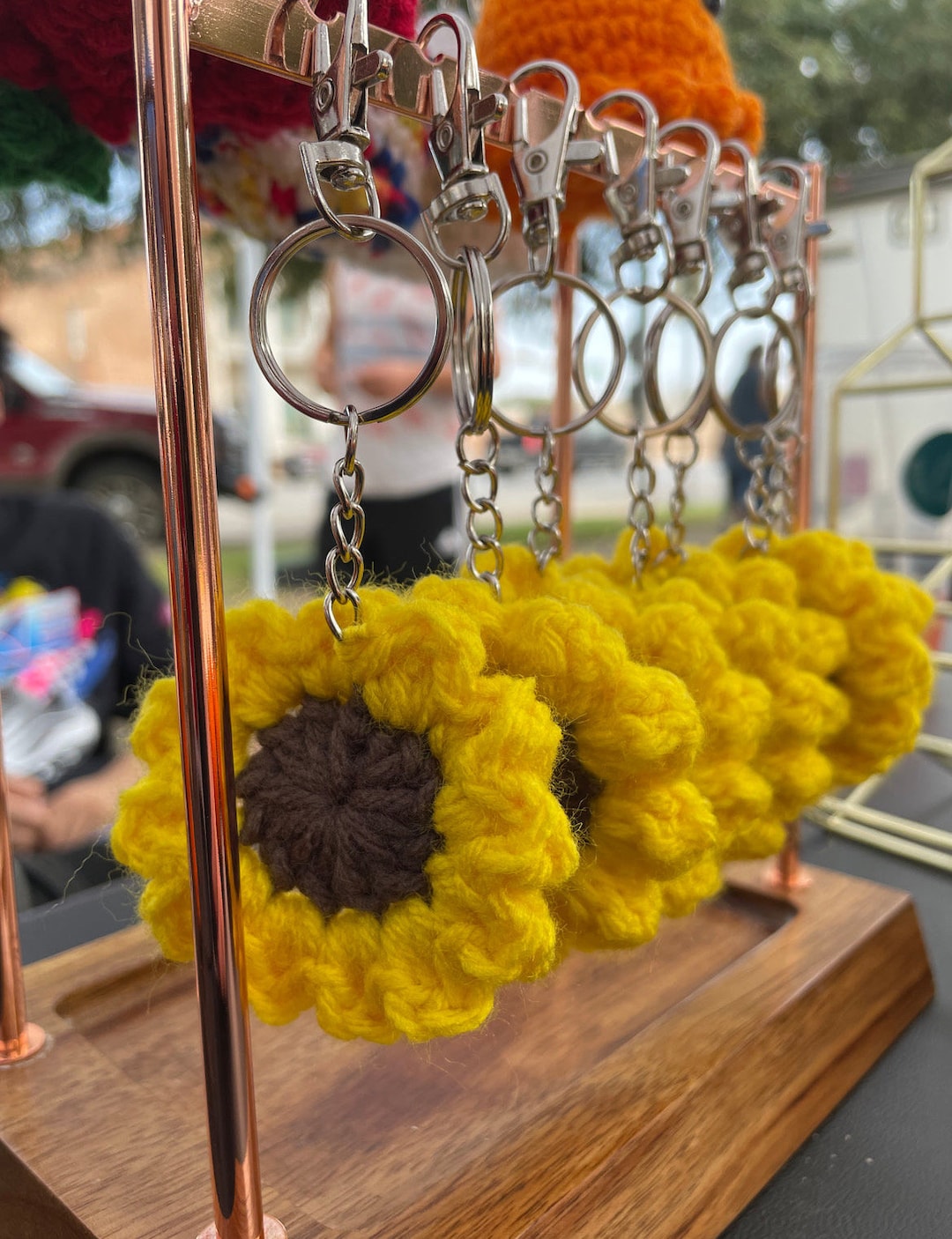 Sunflower Keychain - Etsy