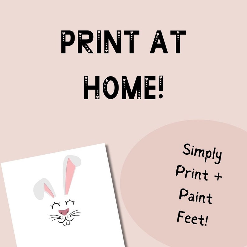 Bunny Footprint Easter Art Project, Easter Footprint Craft, Hoppy ...