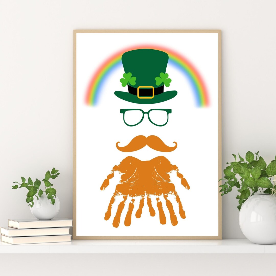 Leprechaun Handprint Art Project,st Patricks Day Handprint Craft,march ...