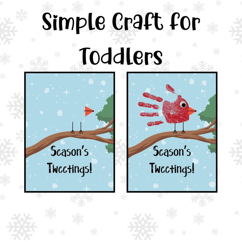Seasons Tweetings Cardinal Handprint,red Bird Handprint,winter ...