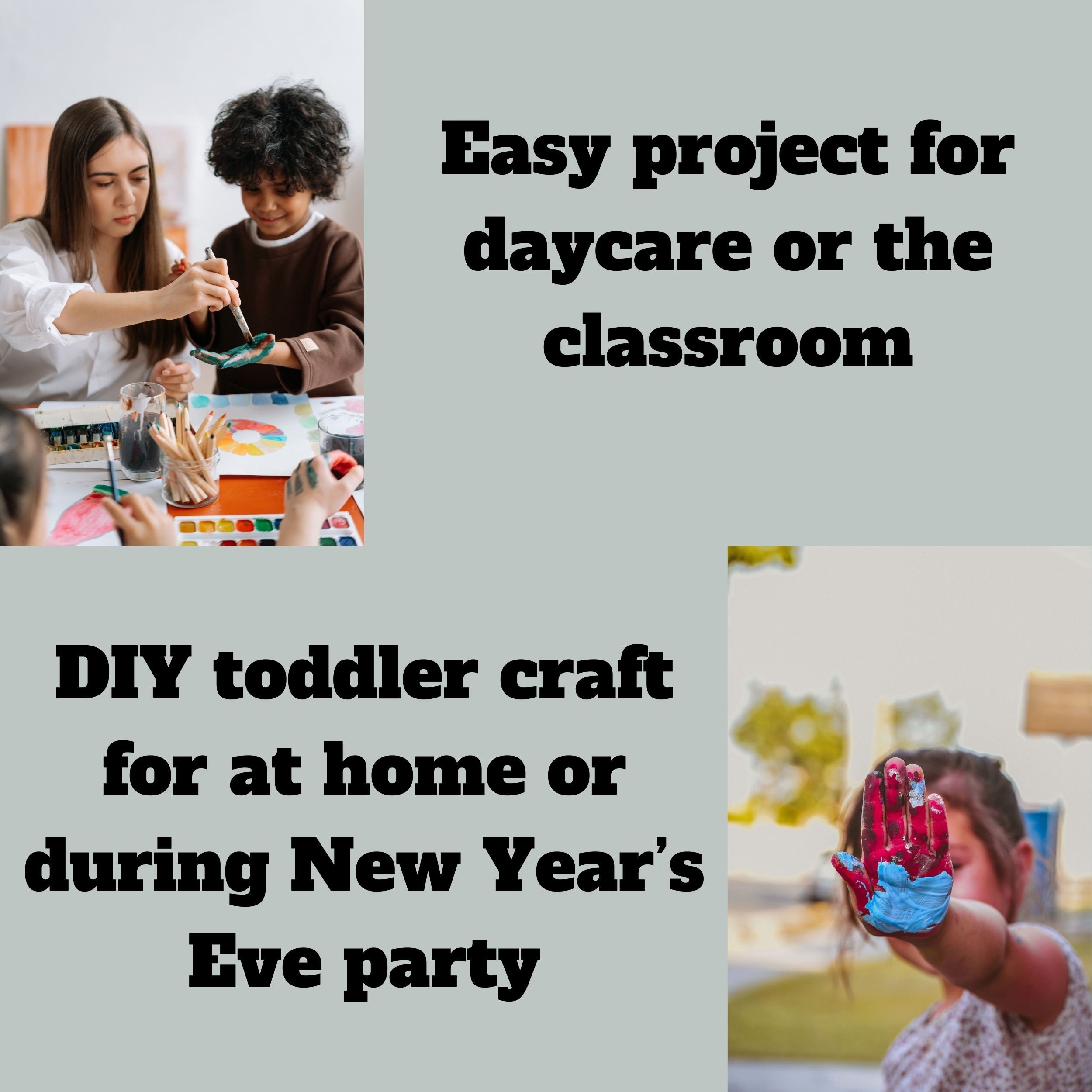 New Year Handprint, 2024 Handprint Art, Happy New Years Craft for Kids ...