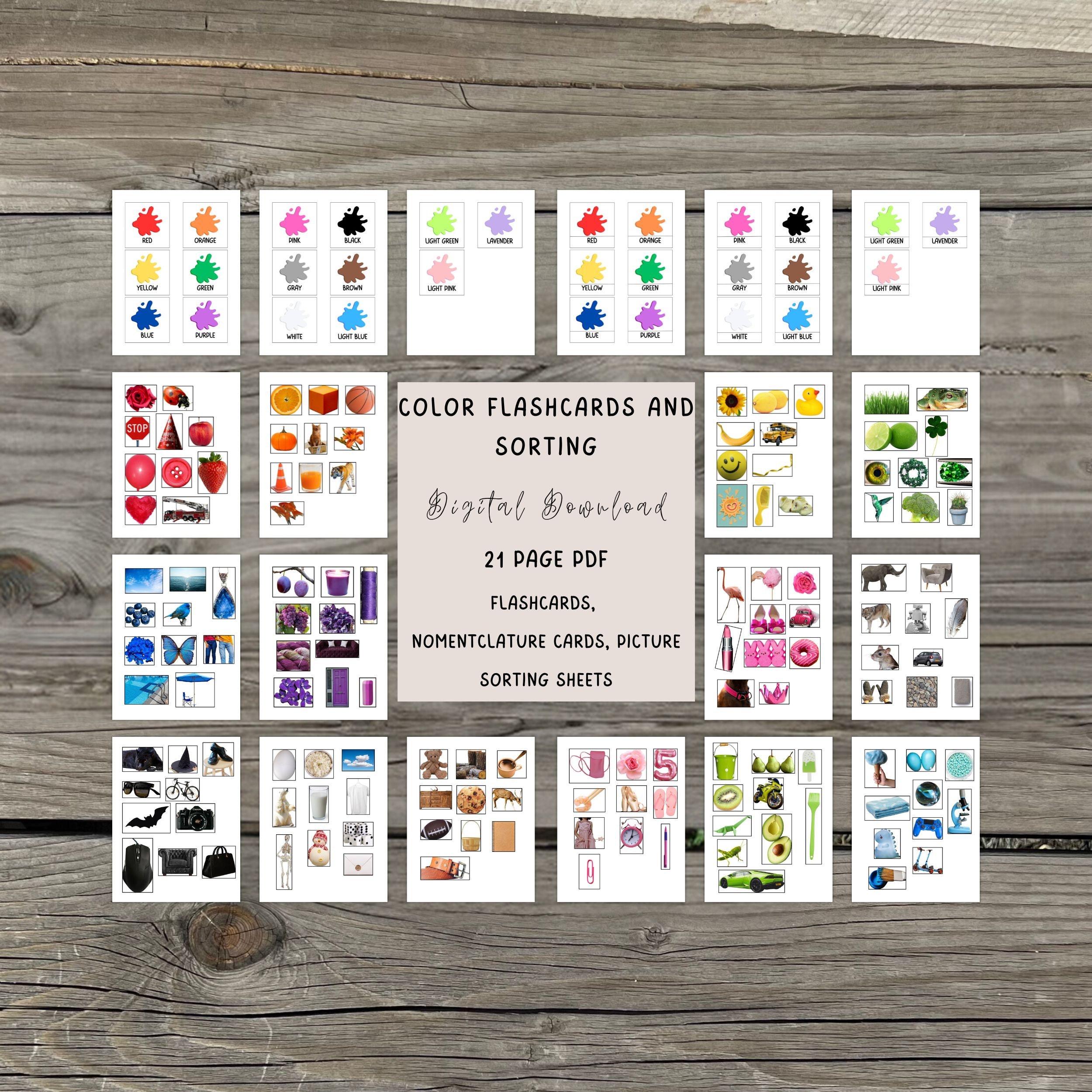 15 Paint Splash Color Flashcards and Sorting Activity, Montessori ...