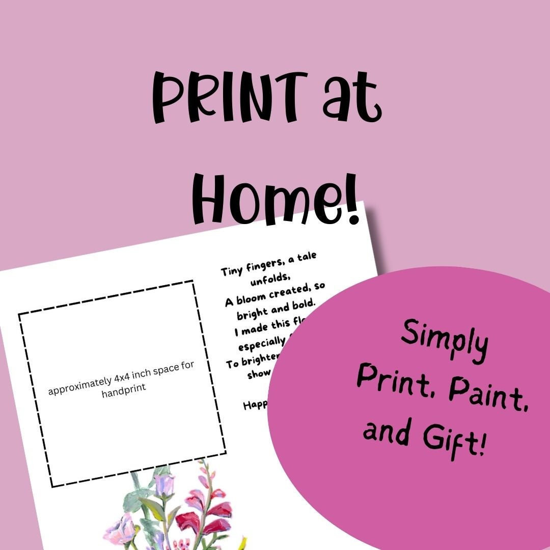 Mothers Day Flower Jar Handprint,flower Handprint,mothers Day Poem,poem ...