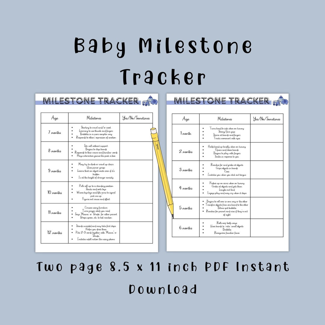 Baby Milestone Tracker,baby Milestones and Development Chart,baby ...