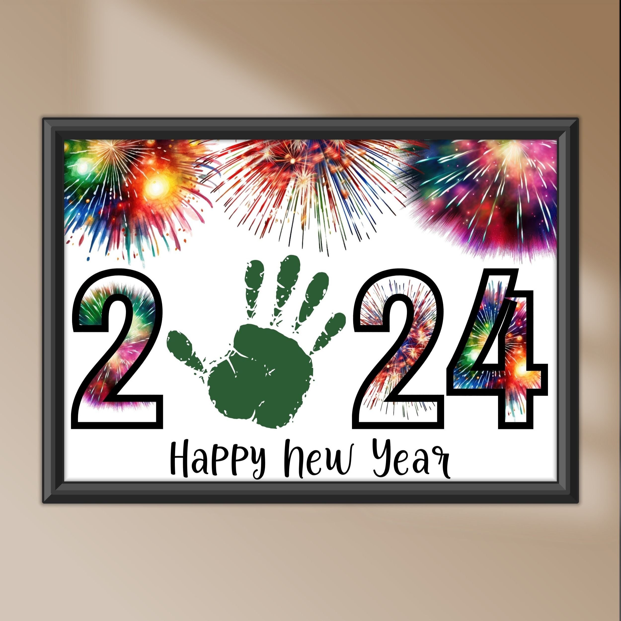 New Year's Eve Handprint Craft, Winter Handprint Art, Kid Crafts ...