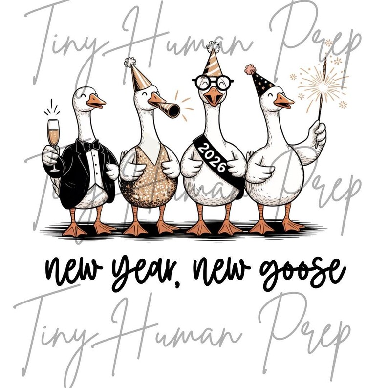 New Year New Goose Png Bundle, New Year New Me, 2026 New Years Png,new ...