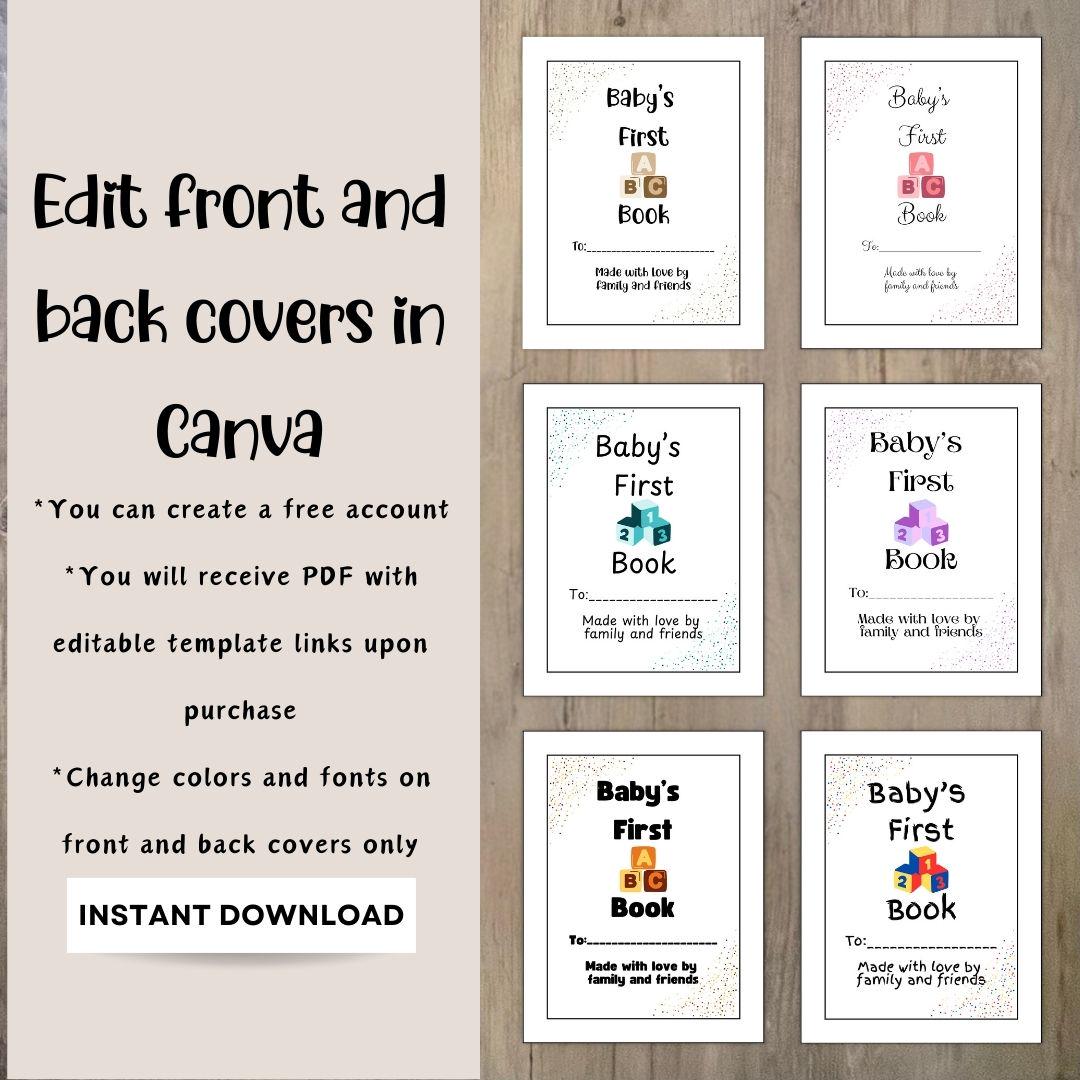 Editable Babys First ABC & 123 Coloring Book Bundle,baby Shower ...