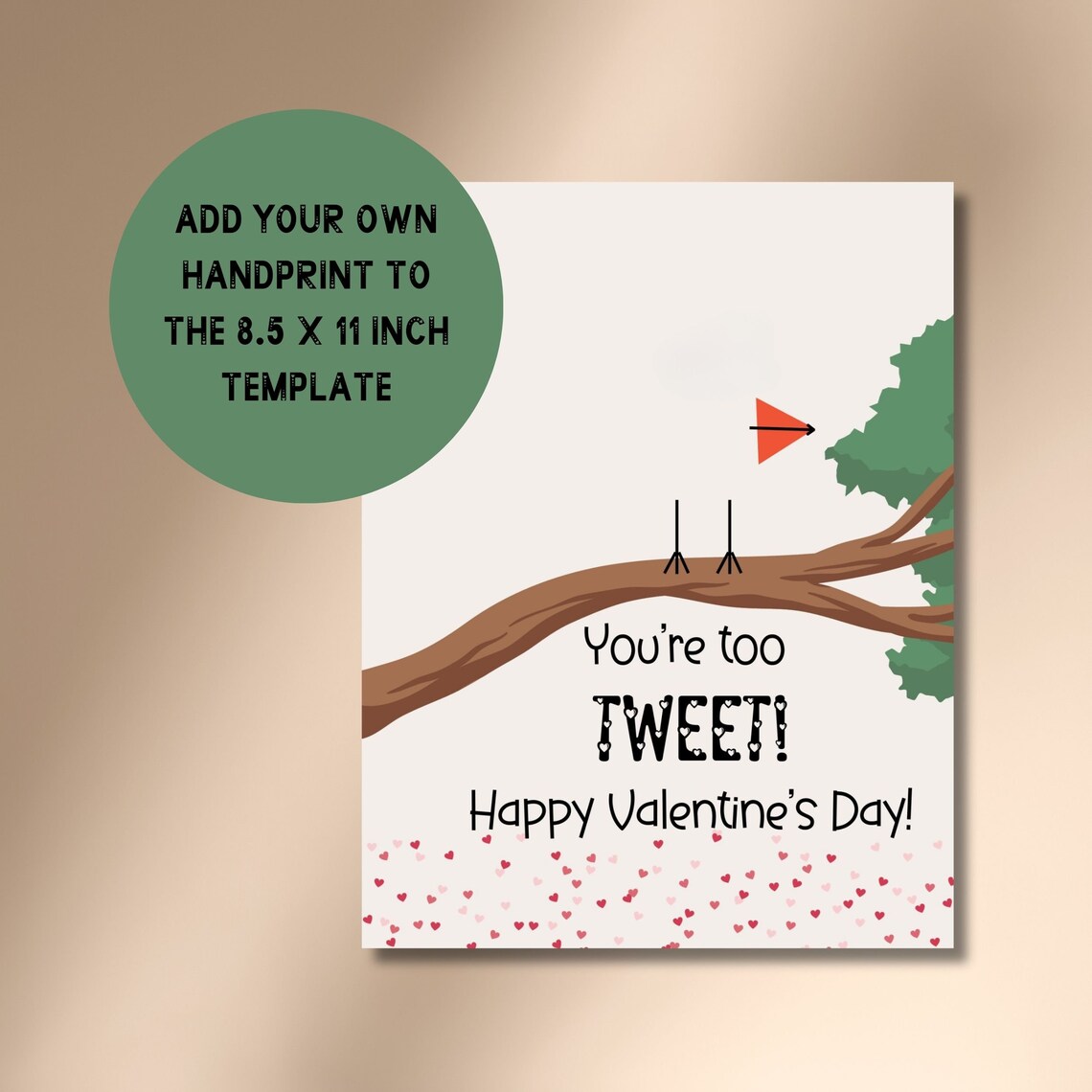 Valentine's Day Handprint Craft, You're Too Tweet, Red Bird Handprint ...