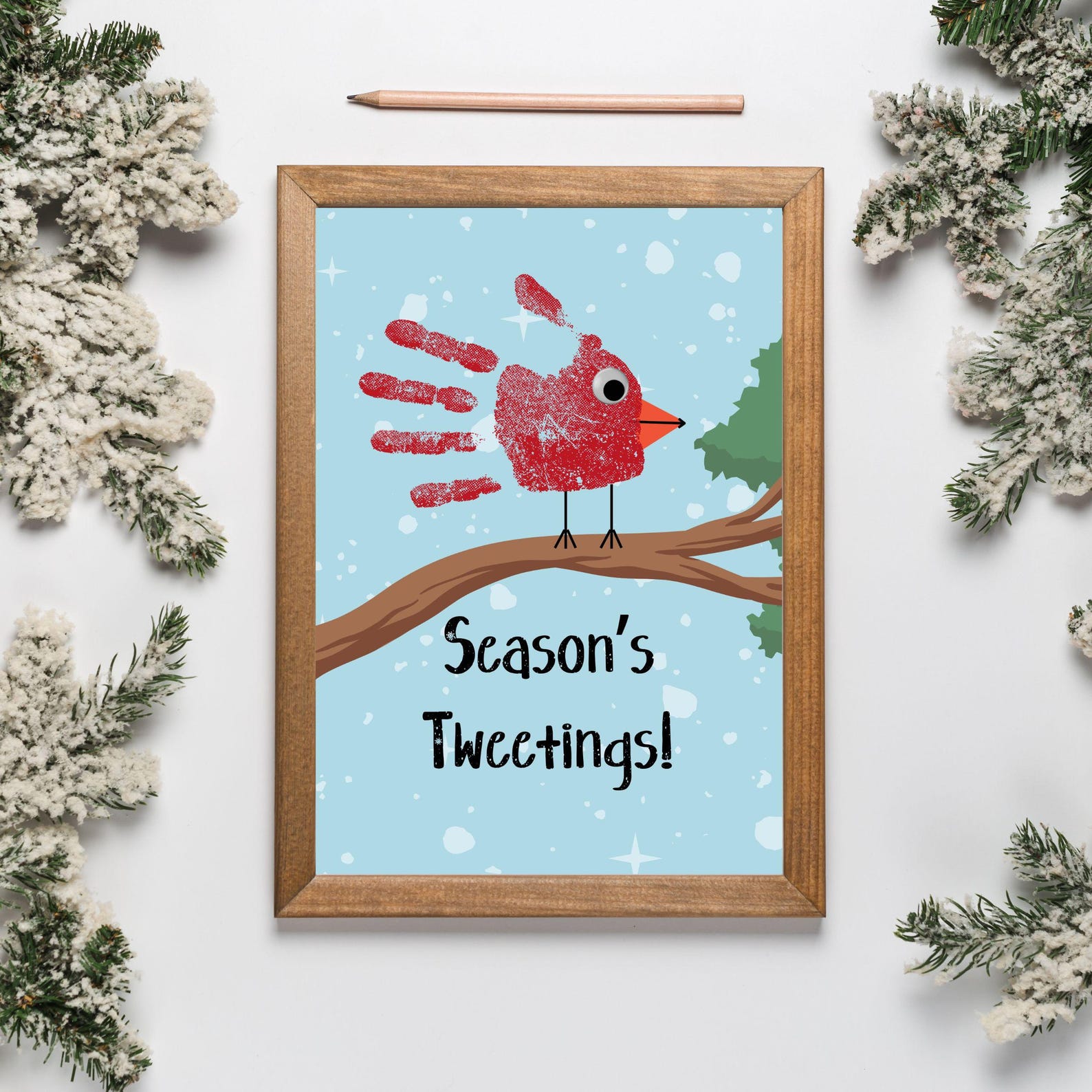 Seasons Tweetings Cardinal Handprint,red Bird Handprint,winter ...