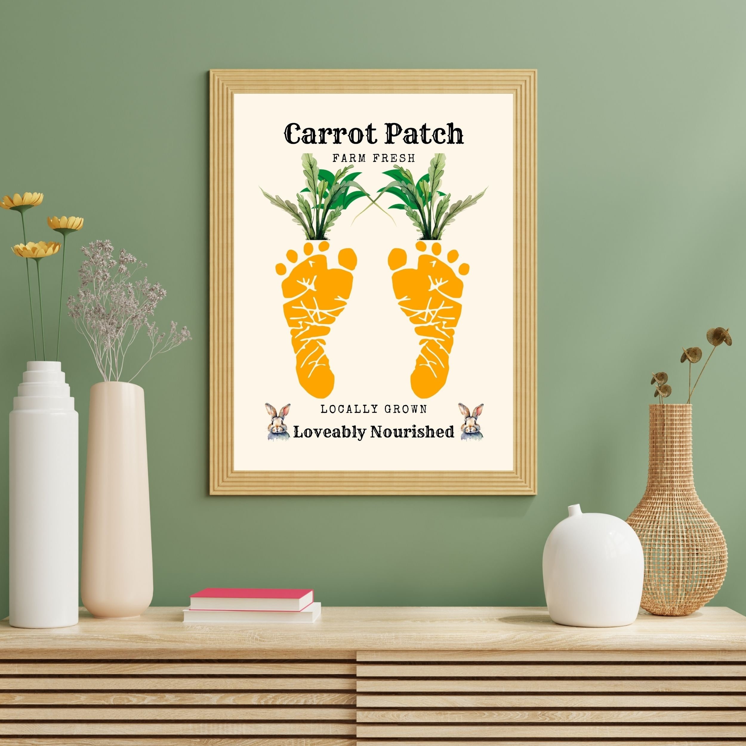 Carrot Patch Farm Sign Footprint Art, Easter Footprint, Carrot ...