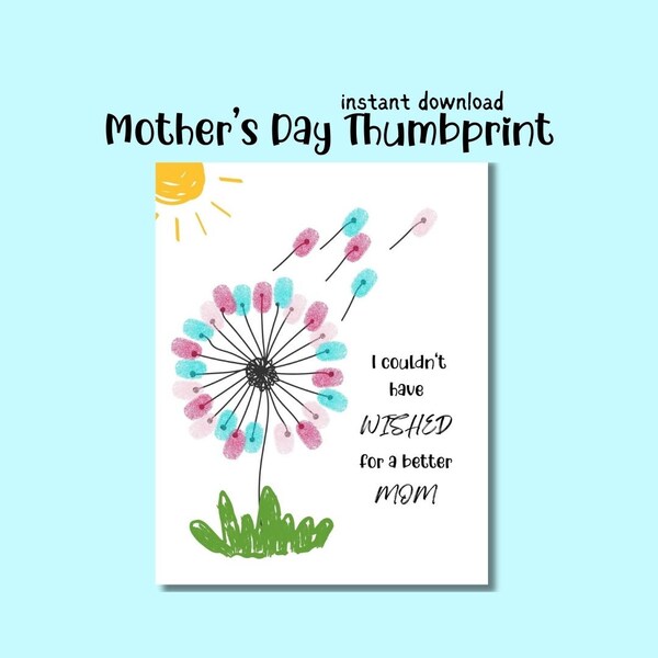 Thumbprint Flower Art - Etsy