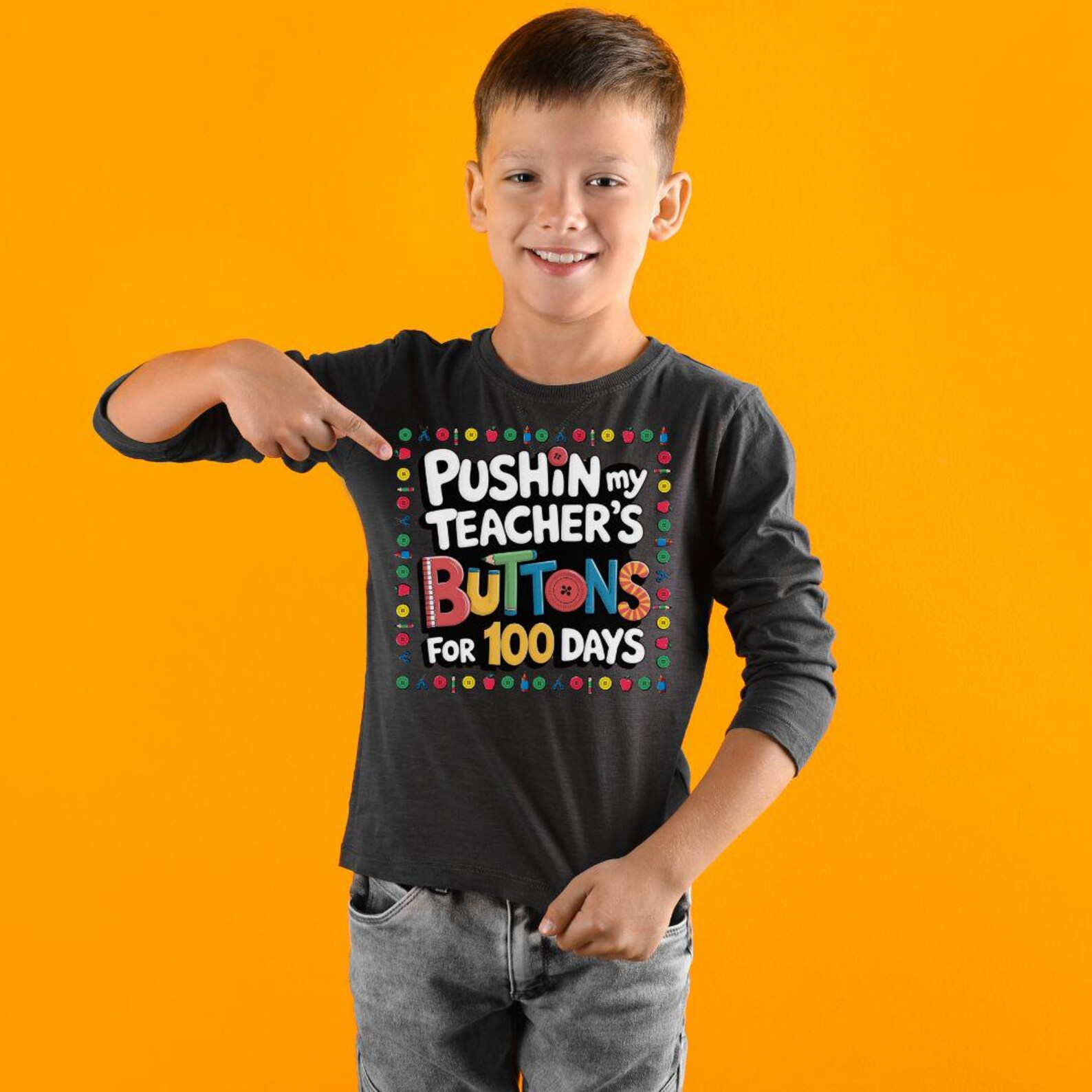 Pushing My Teachers Buttons for 100 Days Png,pushing Buttons,pushing ...