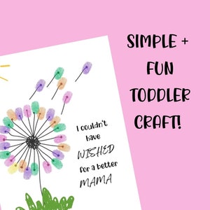 Mother's Day Mama Handprint Craft,mama Fingerprint,dandelion Thumbprint ...