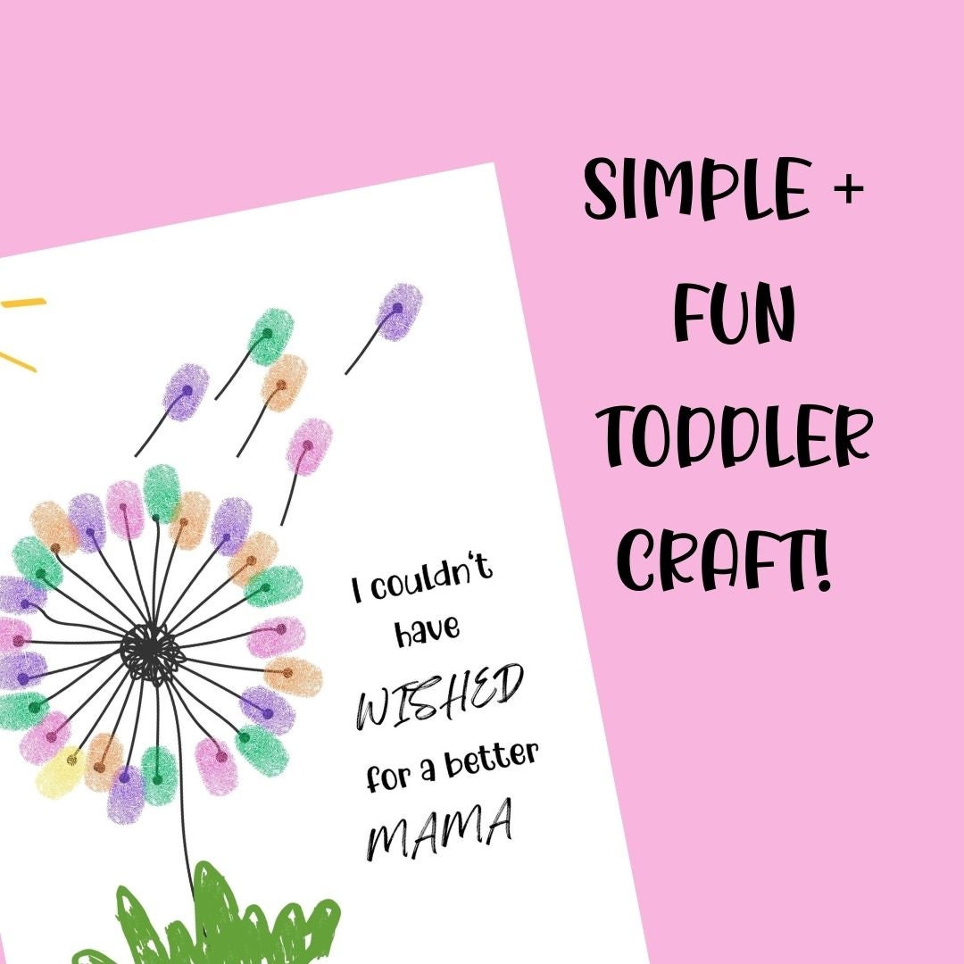 Mother's Day Mama Handprint Craft,mama Fingerprint,dandelion Thumbprint ...