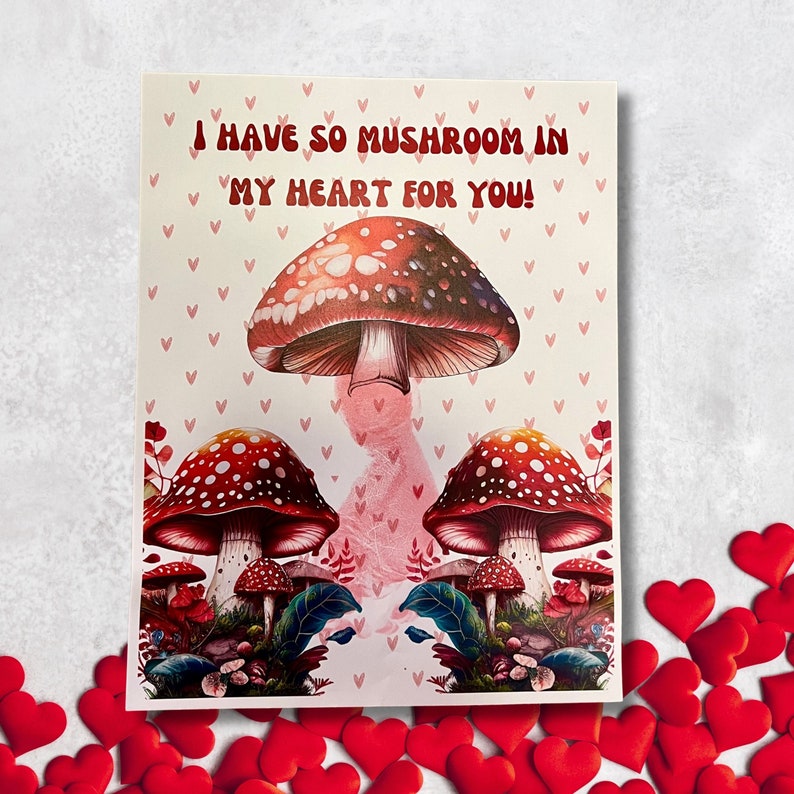 Valentines Day Printable Art Template, Mushroom Footprint, Mushroom ...