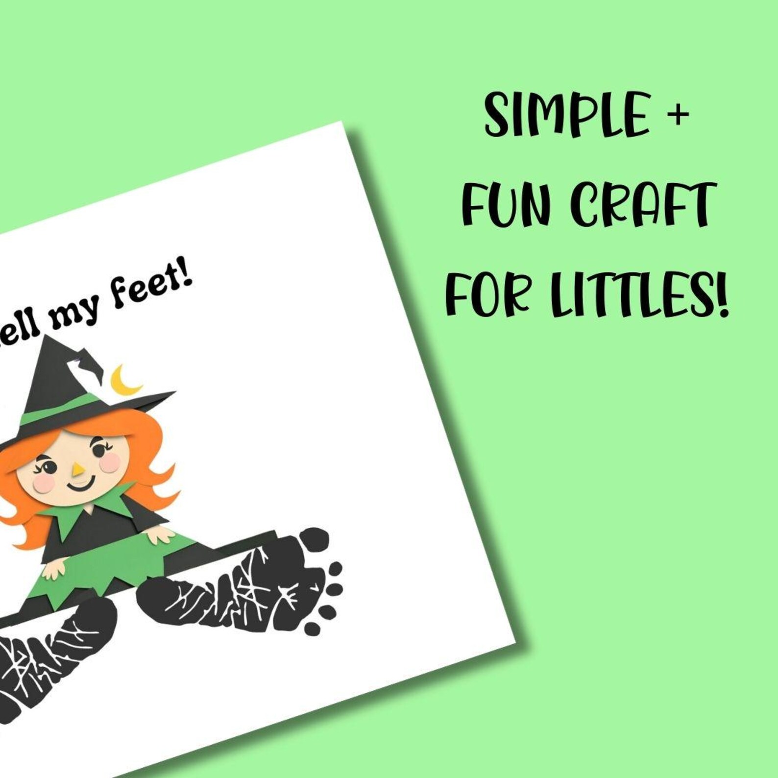 Trick or Treat Smell My Feet Craft,halloween Witch Footprint,halloween ...