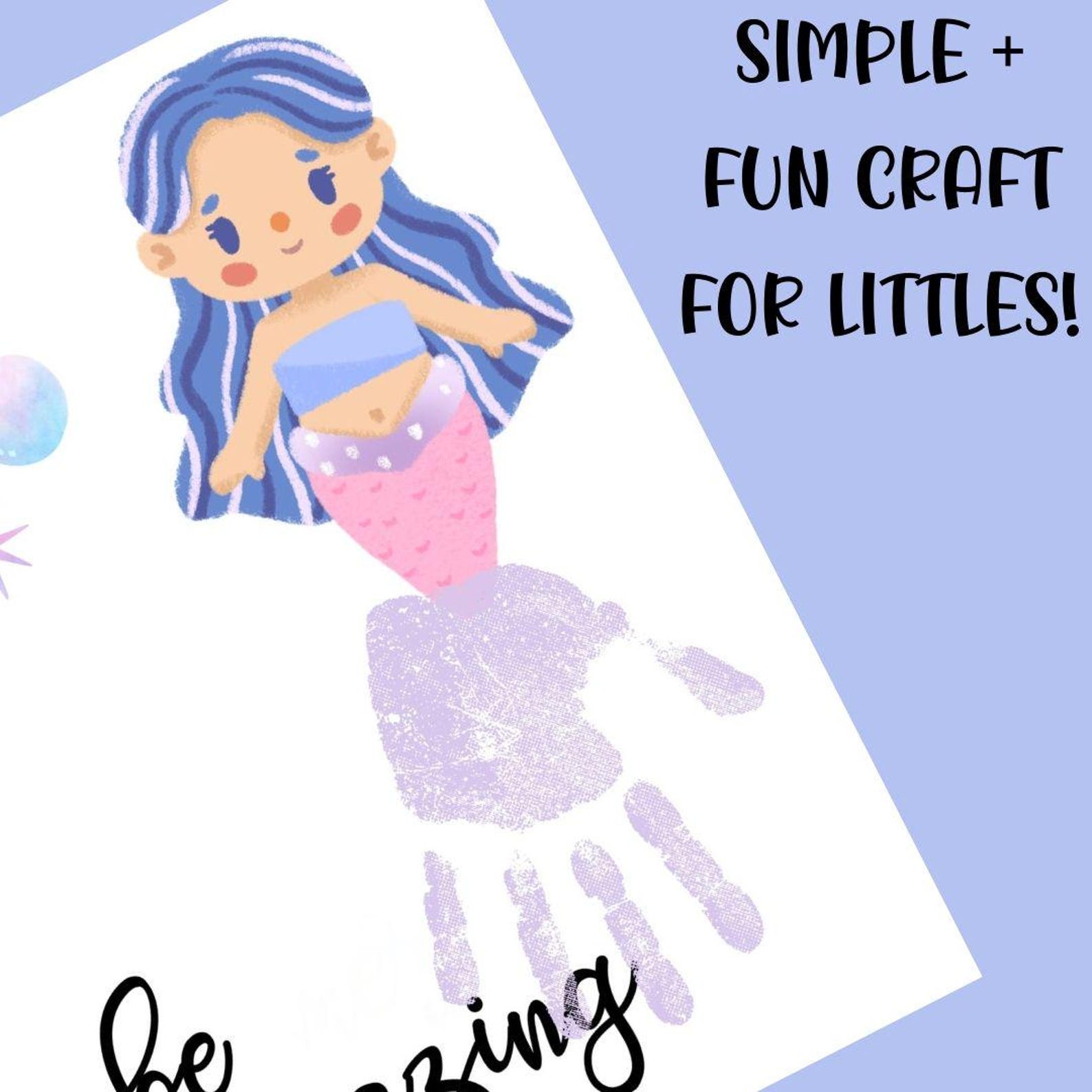 Be Mermazing Handprint,mermaid Tails Art,mermaid Handprint,sea ...