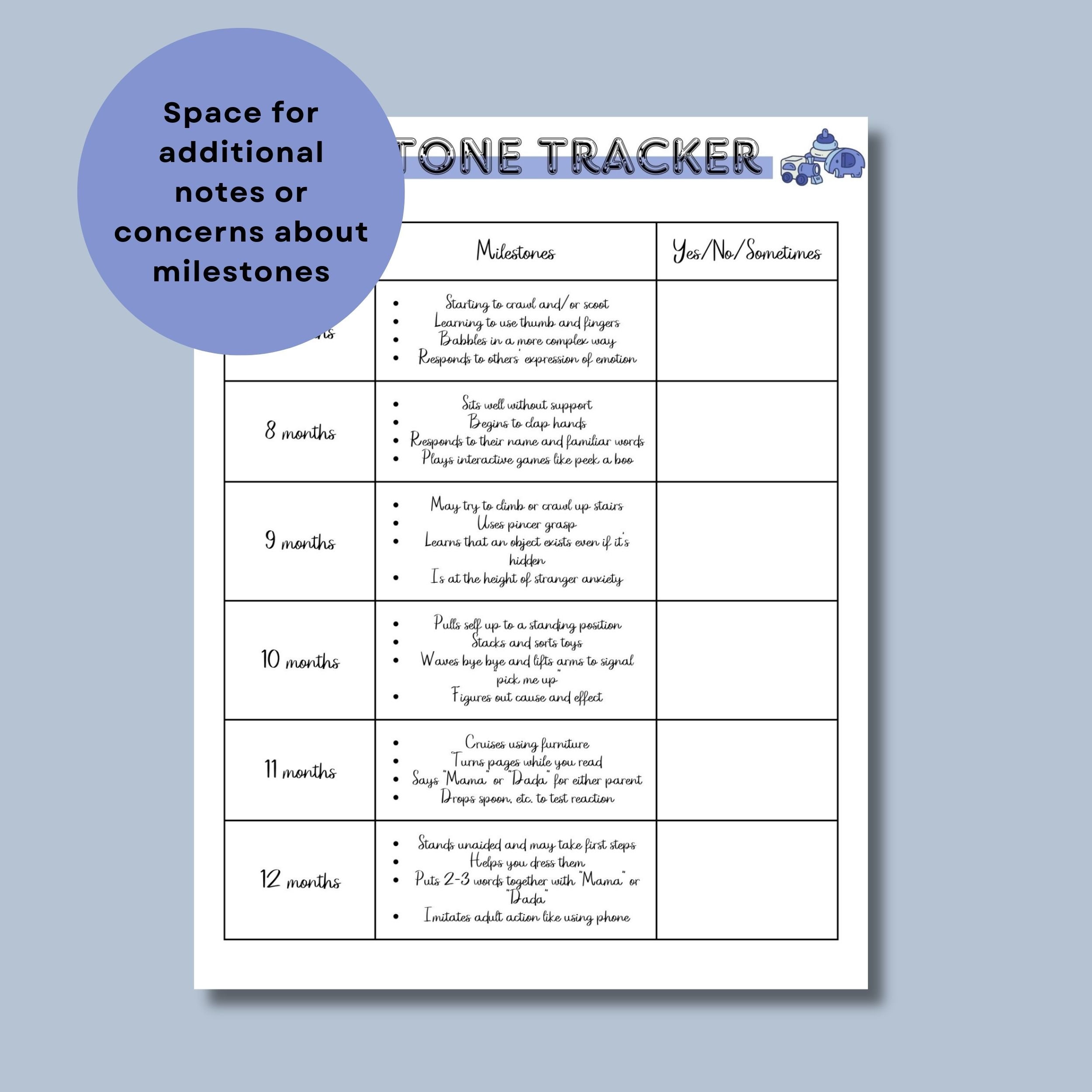 Baby Milestone Tracker,baby Milestones and Development Chart,baby ...