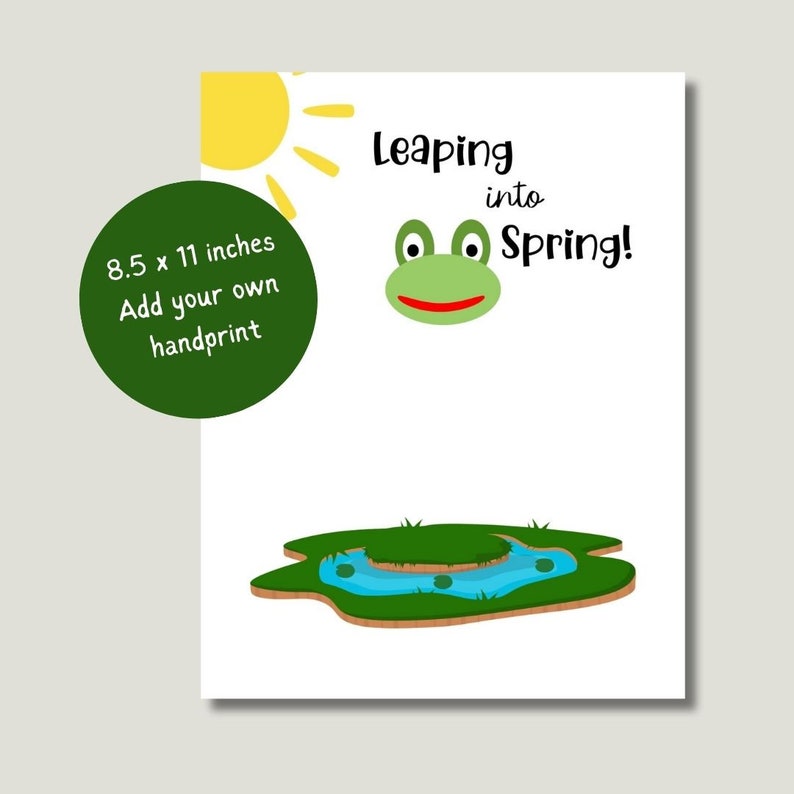 Spring Frog Handprint,preschool Spring Art,preschool Handprints,kids ...